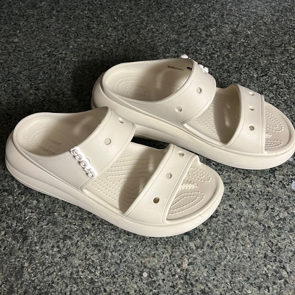 CROCS | Shoes | Crocs Classic Crush Sandalcolor Bone Size M7 W9 | Poshmark